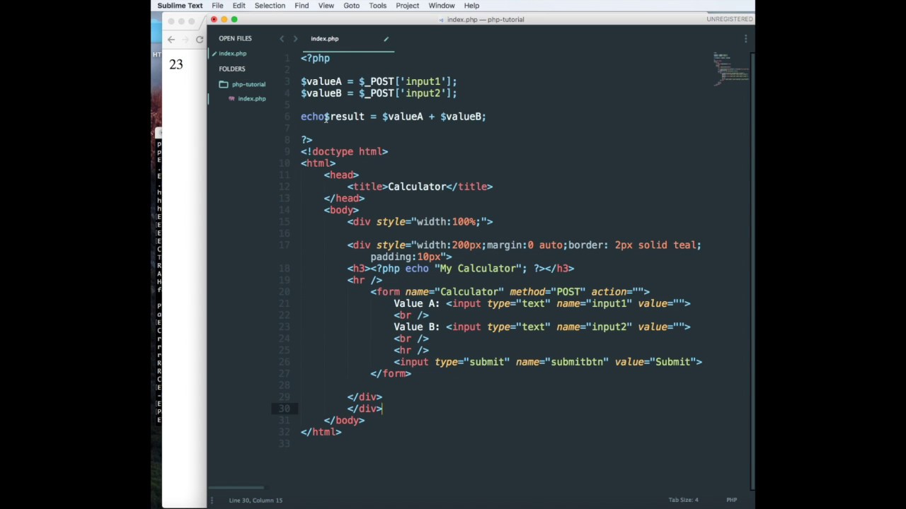 PHP Tutorial - Building a simple calculator using PHP