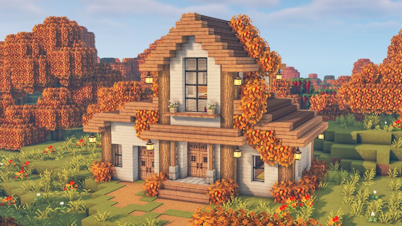 Minecraft | How to build a Autumn House - Minecraft Builders