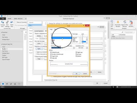 Outlook default stationery and fonts settings