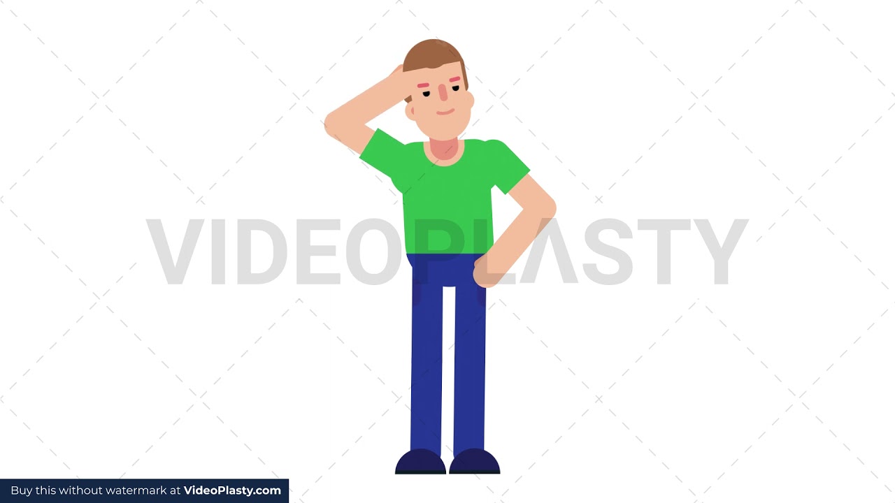Normie Man Scratching Head Stock Animation