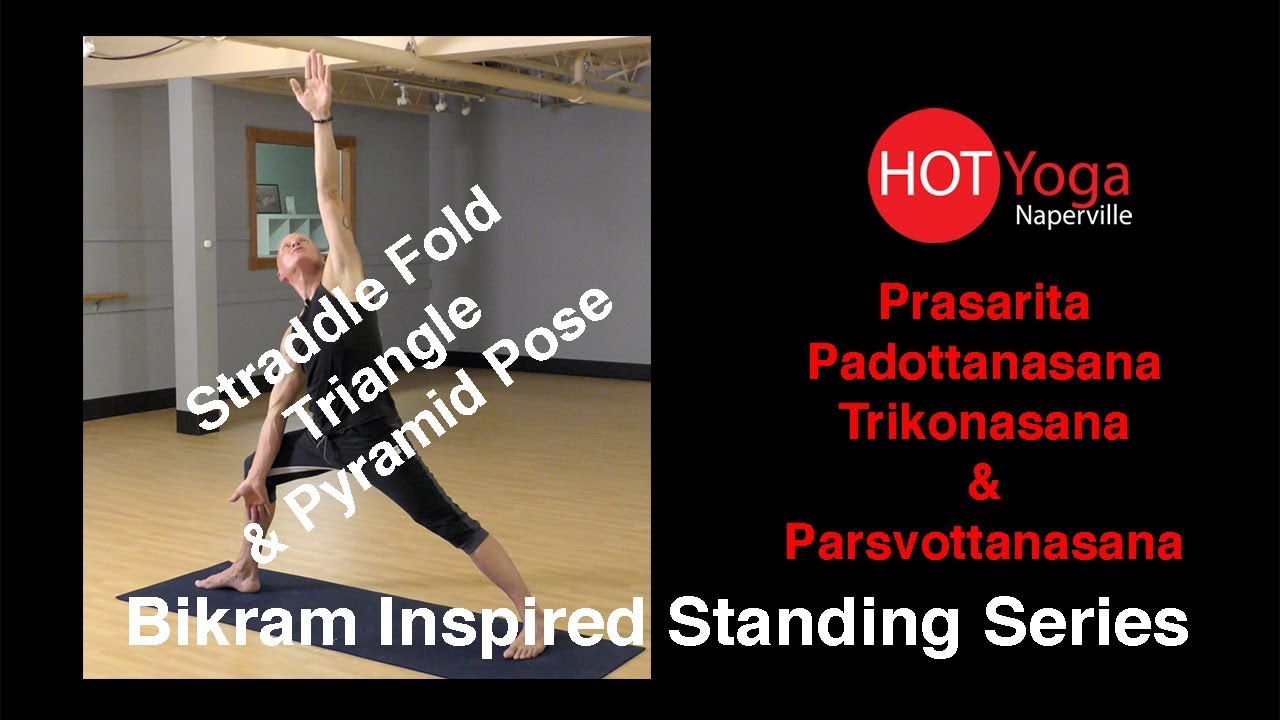 Straddle Fold, Triangle and Pyramid Pose | Prasaritta Padottanasana Trikonasana Parsvottanasana