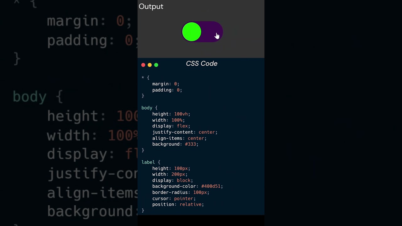 Glowing Toggle Button using HTML CSS only | How to Make Toggle button in HTML CSS