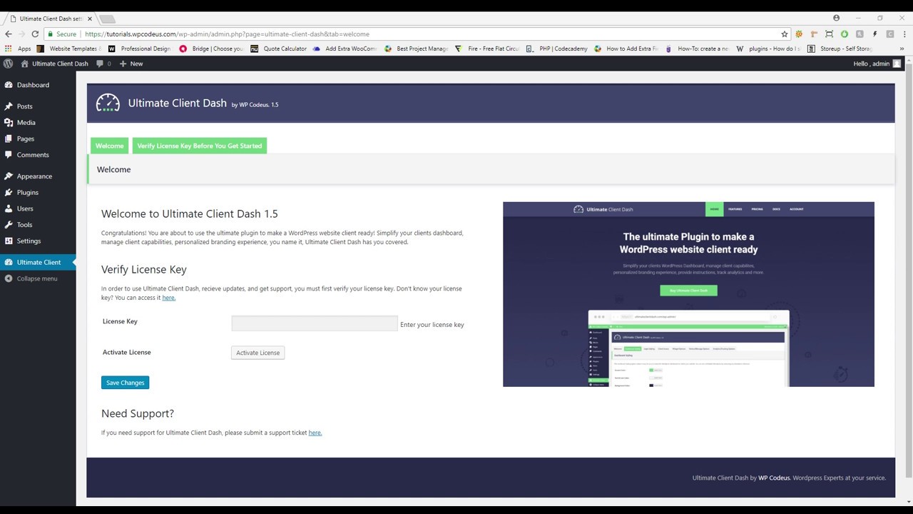 Ultimate Client Dash - The ultimate plugin to customize the WordPress Dashboard.