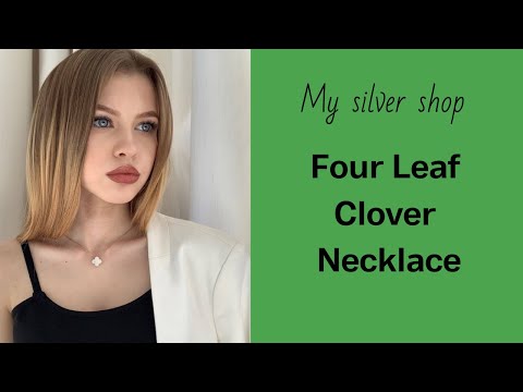 Four Leaf Clover Necklace, Mother-of-pearl, Gold plated