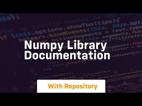 numpy library documentation