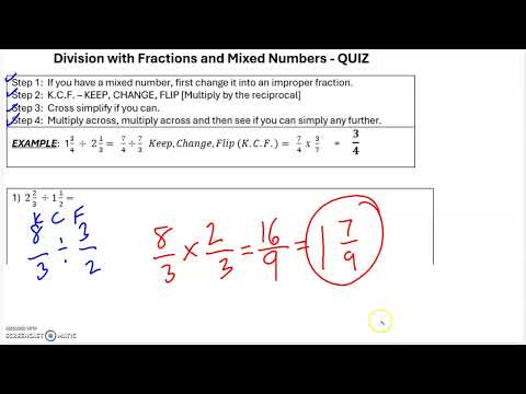Mult/Div Fractions and Mixed Numbers 2024 Quiz - Answer Review