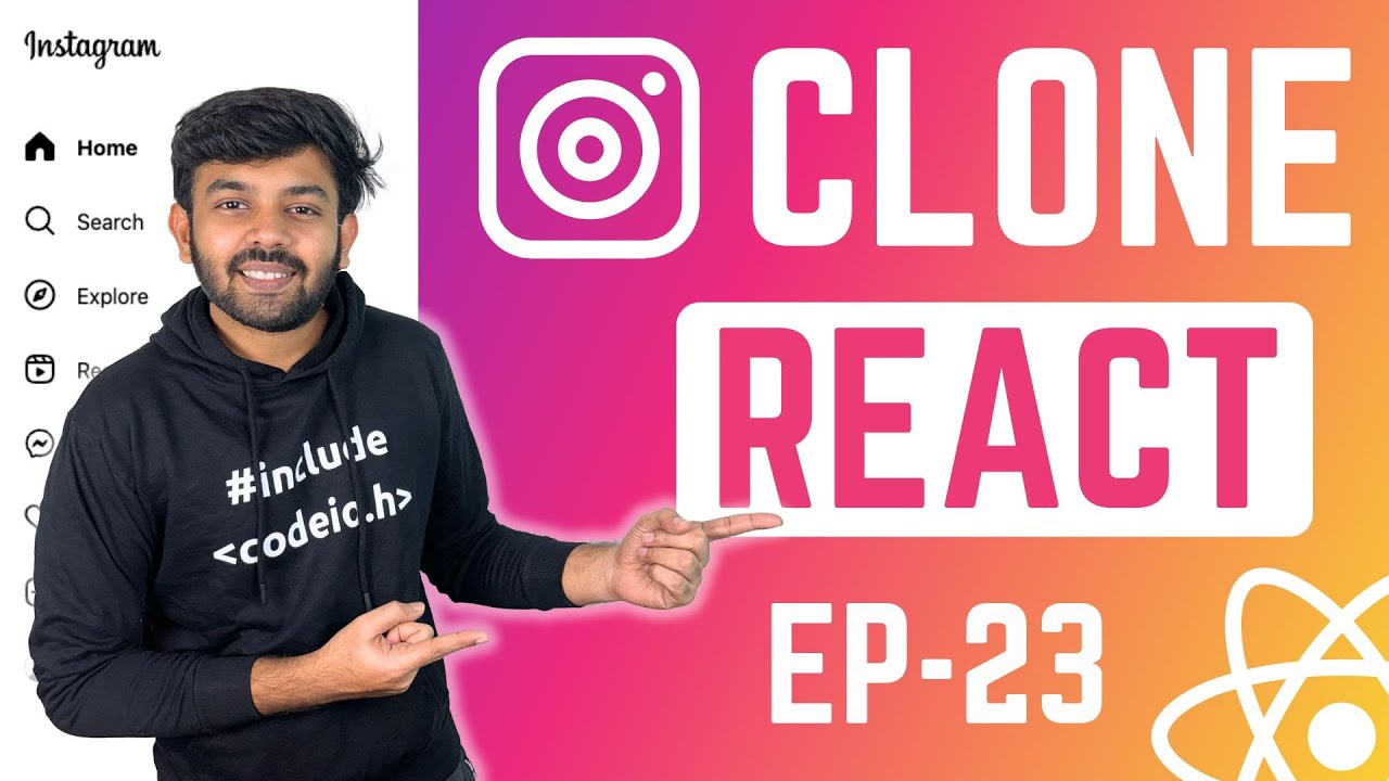Instagram Clone using React | NavBar and Project Setup | React Ep- 23 | code io - Tamil