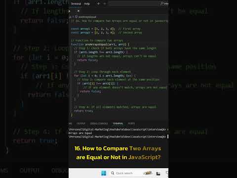 How to compare Two Arrays are equal or not in JavaScript?
