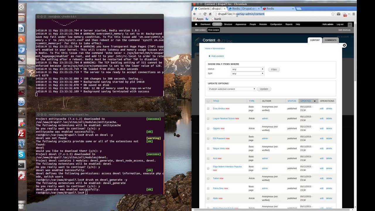 Entity cache module + Redis module for Drupal