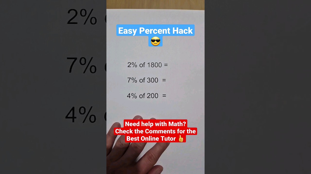 Find Percentages in Seconds | Percentage Problems - Shortcuts & Tricks 😎 #math #percents