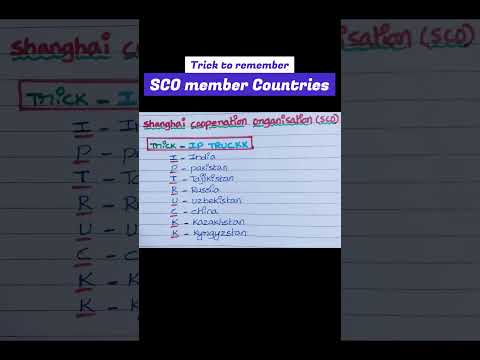 Shanghai Cooperation Organization (SCO) member countries Mnemonic !! #gk #shorts