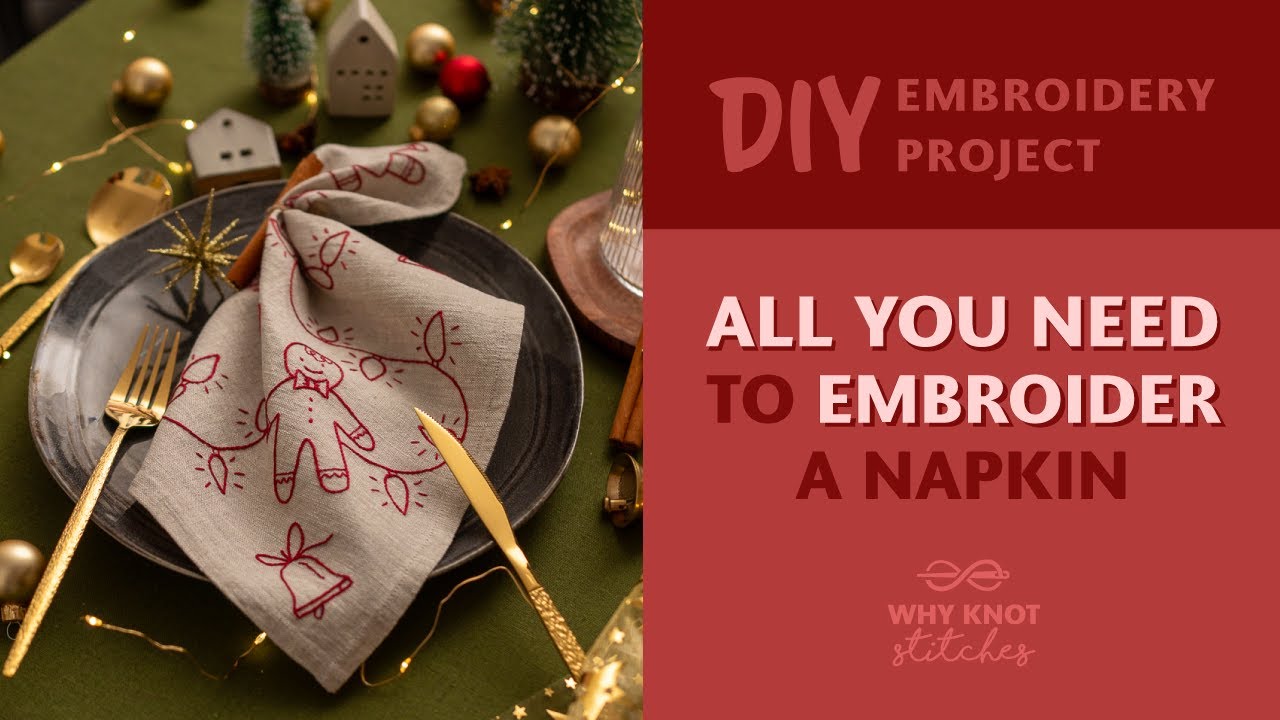 Supplies & Fabric Guide for the Christmas Stitched Tales Napkins