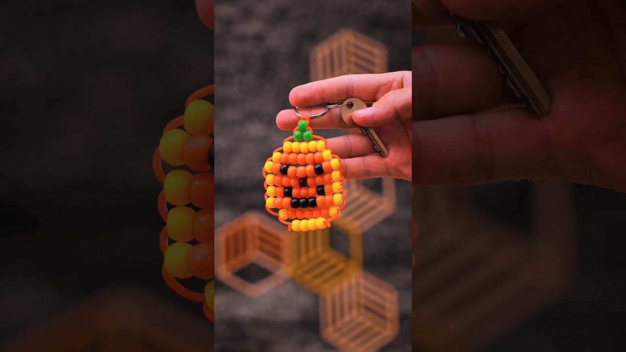 Unbox & Weave a Pumpkin Keychain With Pony Beads 🎃✨