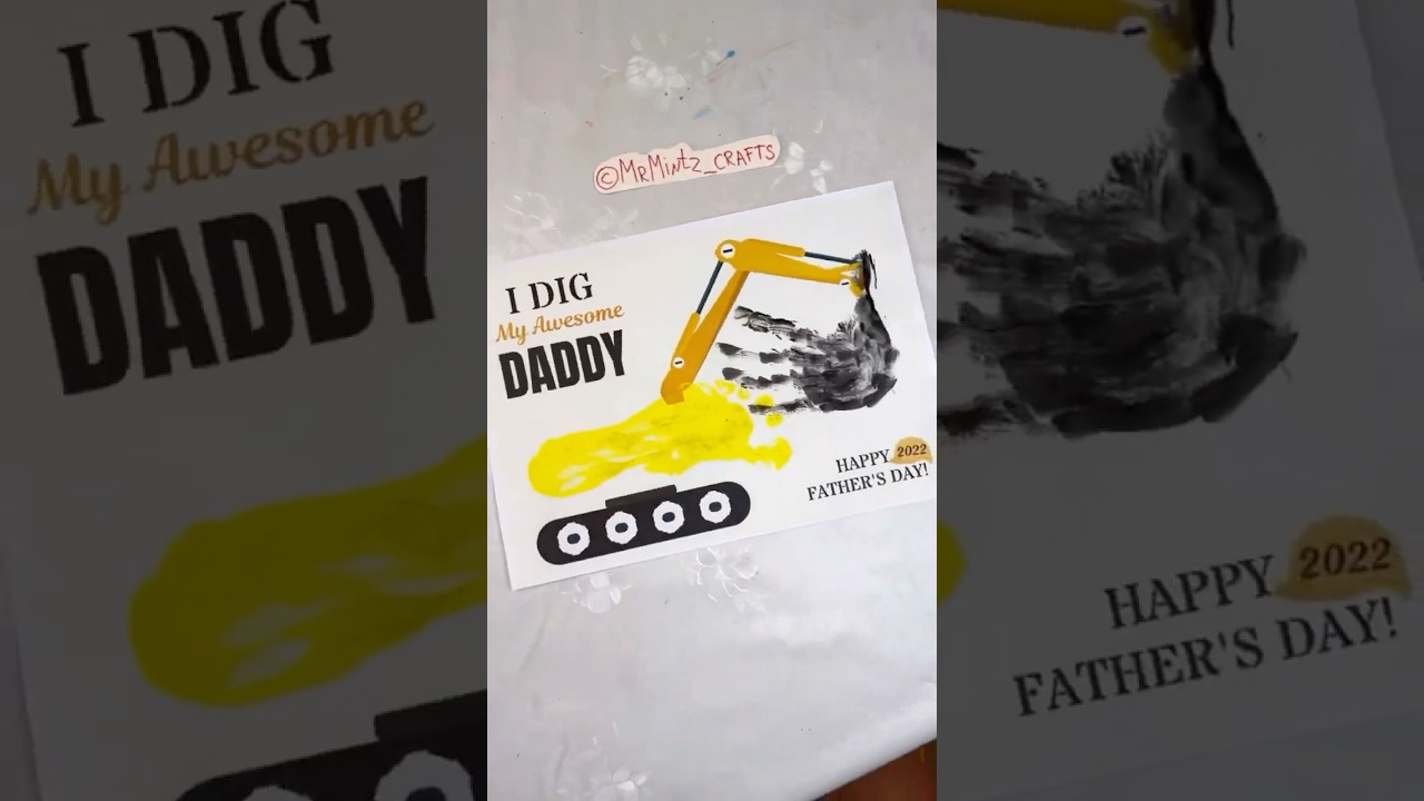 Fathers Day Craft Ideas | Handprint Craft Art Gift | Easy Fathers Day #greetingcard | #shortvideo