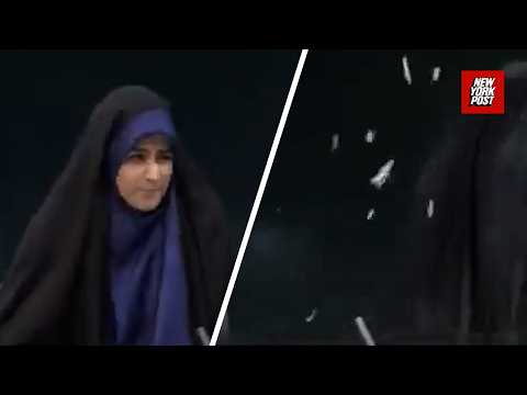 Shocking moment Israel strikes Iranian TV station during live propaganda broadcast