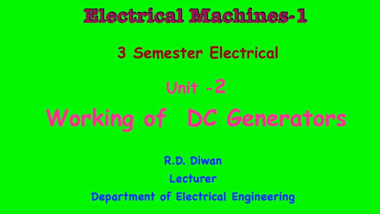 Unit-2 I  DC Generator: Working and Types