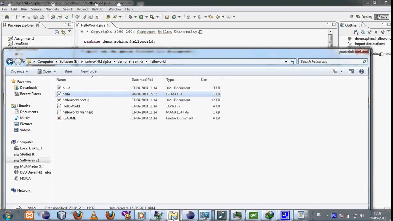 sphinx demo  Speech Recognizer in java 9860257109