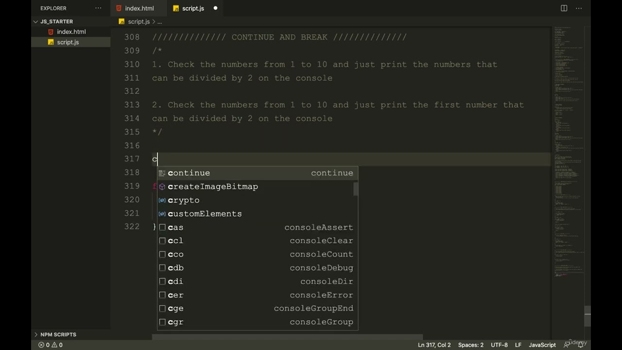 7  Javascript Continue and Break Statements - JAVASCRIPT LOOPS TUTORIAL FOR BEGINNERS TO ADVANCE