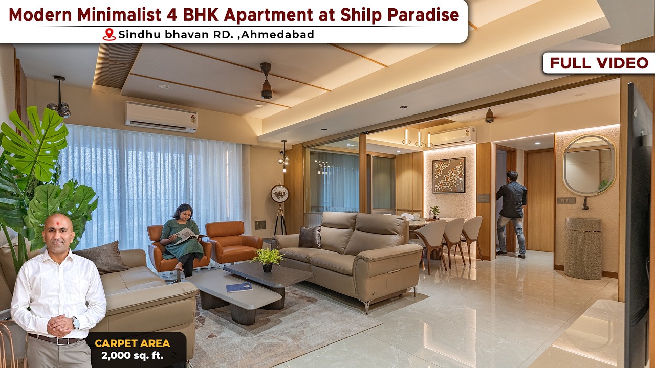 2,000 Sq.Ft Carpet Area | Modern Minimalist 4BHK Apartment at Shilp Paradise