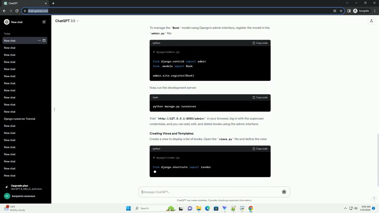 django python tutorial w3schools