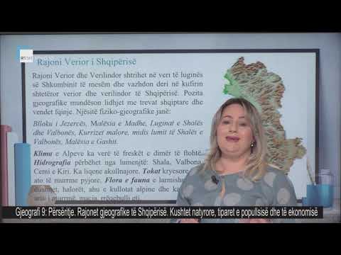 Gjeografi 9 - Përsëritje. Rajonet gjeografike të Shqipërisë. Kushtet natyrore, tiparet e popullsisë