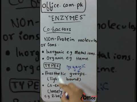 Cofactors of Enzymes in Hindi / Urdu