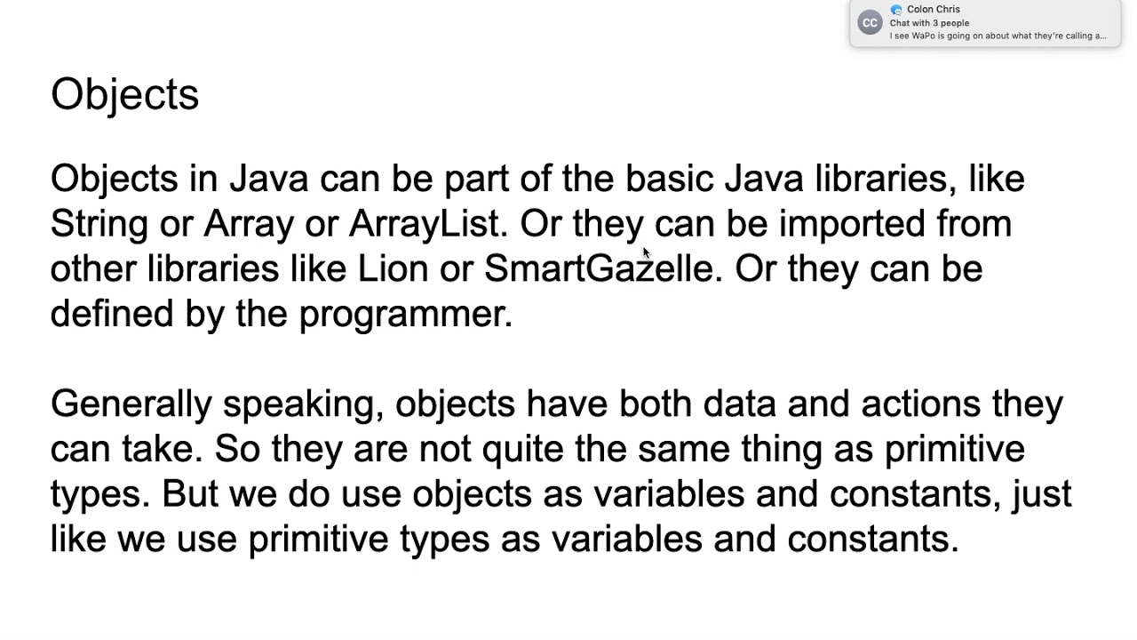 Primitives and Objects in Java