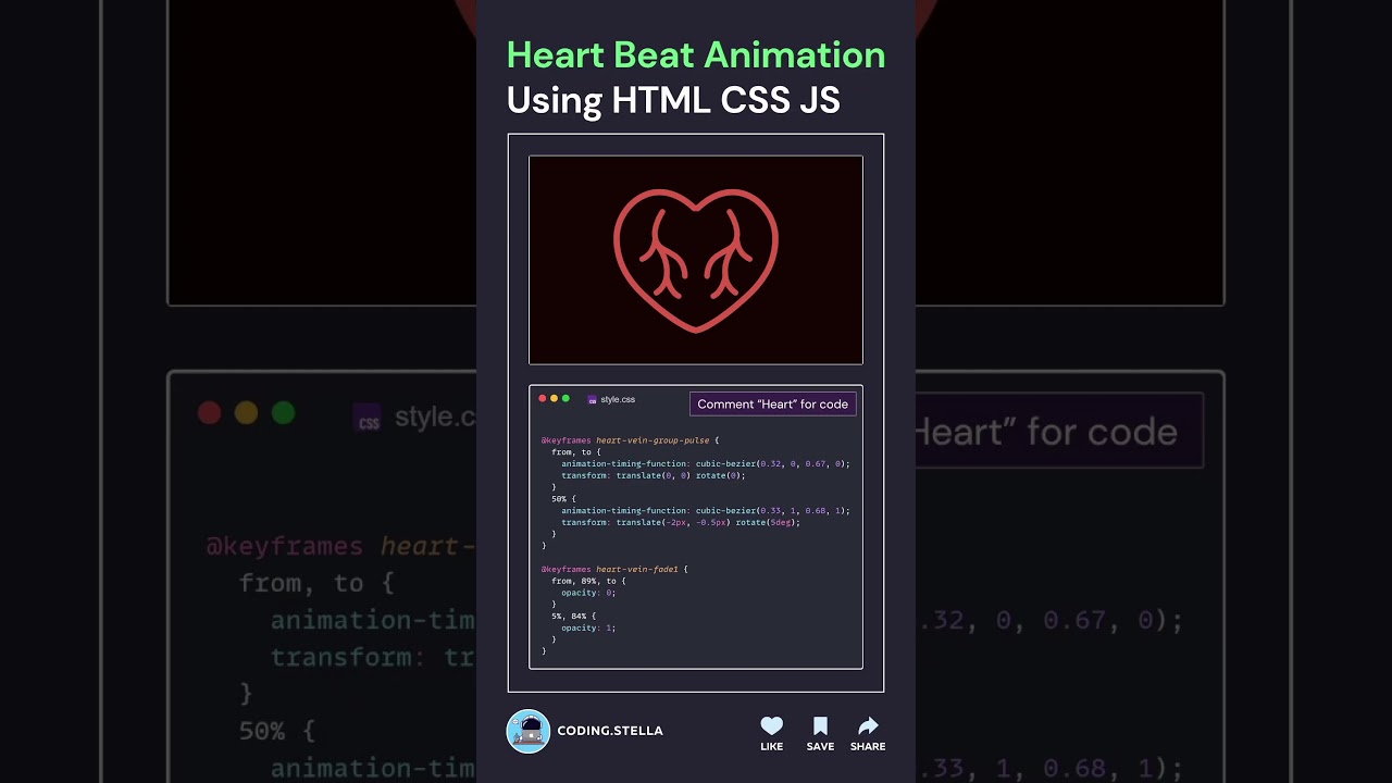 Heart Beat Animation 💓 HTML CSS #shorts #coding #webdevelopment