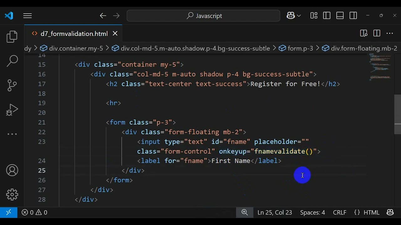 Form Validation Using Regex in JavaScript | Real-Time Input Validation Tutorial