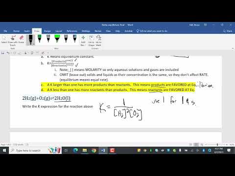 LTHS Chem Accel 10.1 equilibrium K and Q