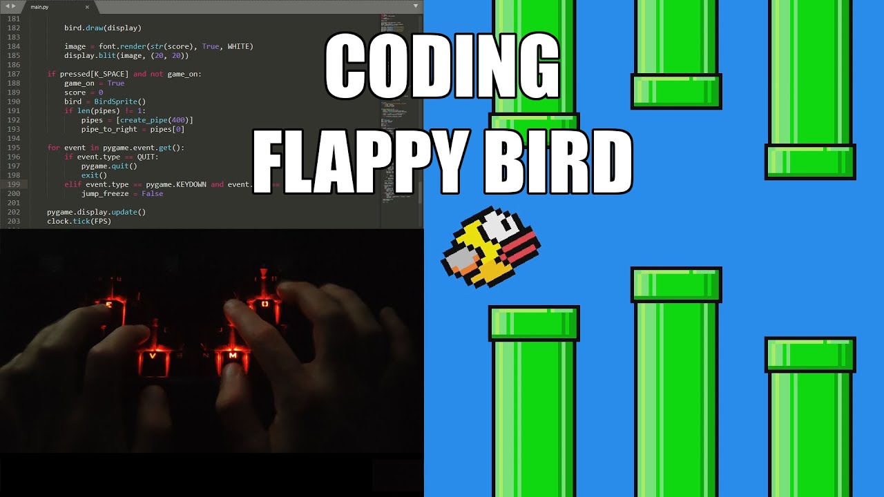 ASMR Programming - Coding Flappy Bird - No Talking