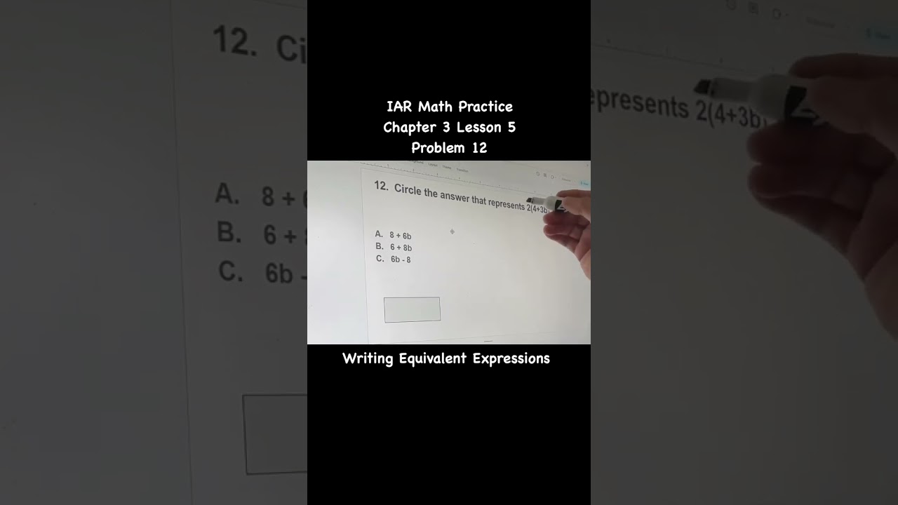 Writing Equivalent Expressions  Problem12 #mathtutor #mathteacher #mathcourse #mathlesson #trending