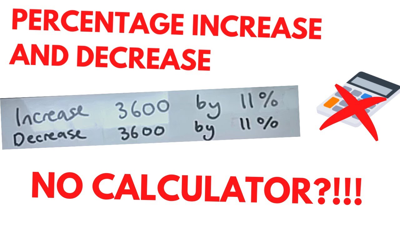 Percentage Increase and Decrease Without a Calculator *Explained Well*