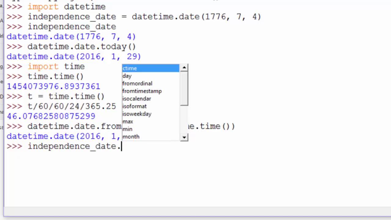 Python: datetime.date