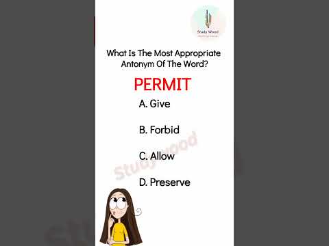 What Is The Most Appropriate Antonym Of The Word - PERMIT? #shorts #english