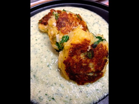 No butter & cream added! Healthy fish cakes with silky-smooth white sauce, inspired by Jamie Oliver