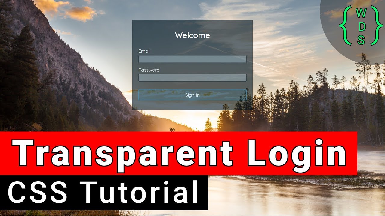 Transparent Login Form Tutorial