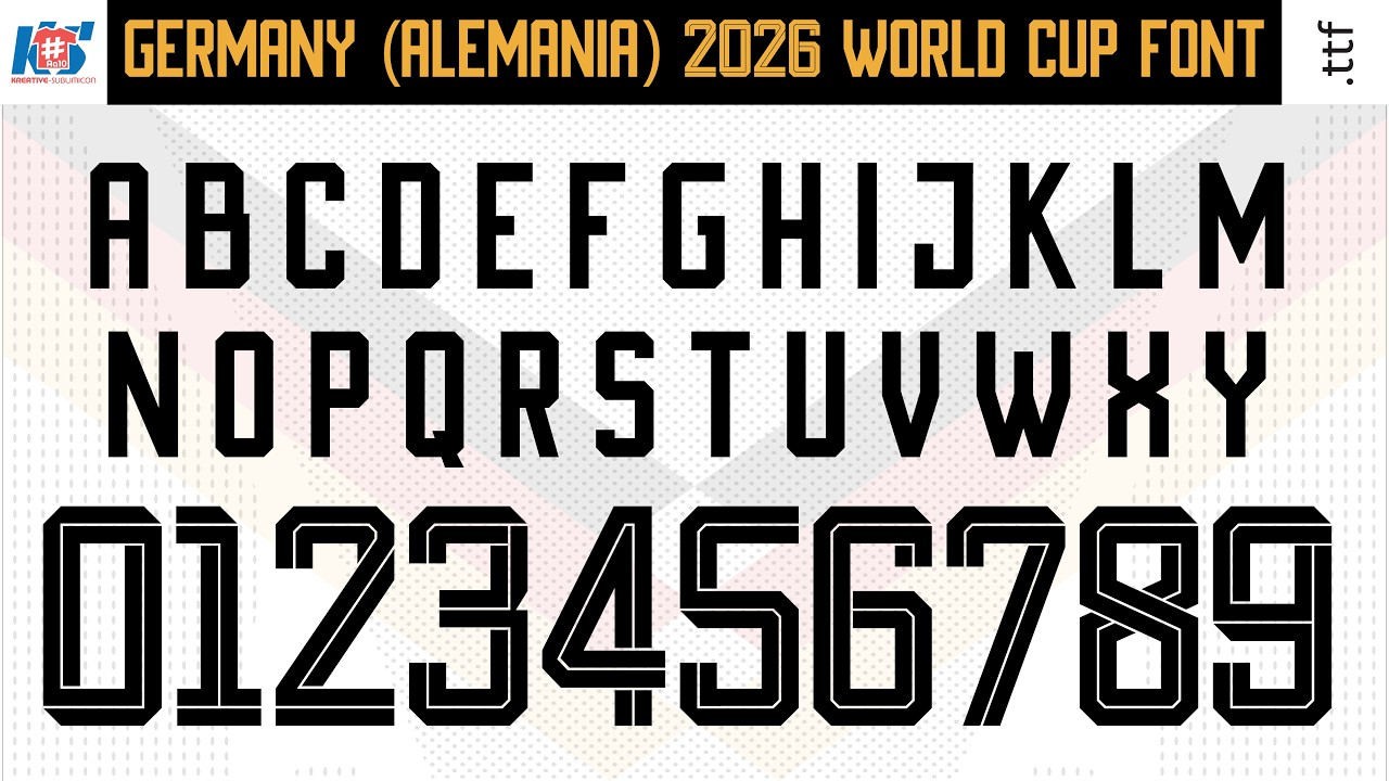 Germany (Alemania) 2026 World Cup Font Free Download.       #germany #germany2026font #germanyfont