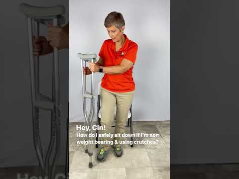 Hey, Cin! How do I safely sit down if I’m non weight bearing and on crutches?