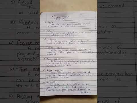 Important definition on solution #solution#solvent#shorts#youtubeshorts
