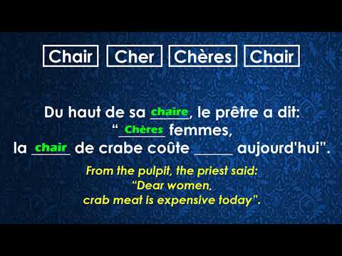 Chaire-cher-chair-chère - French Homophones