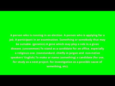 what is the meaning of candidate.