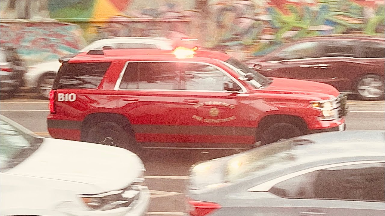 San Francisco Fire Dept. Battalion 10 Responding (Code 3)
