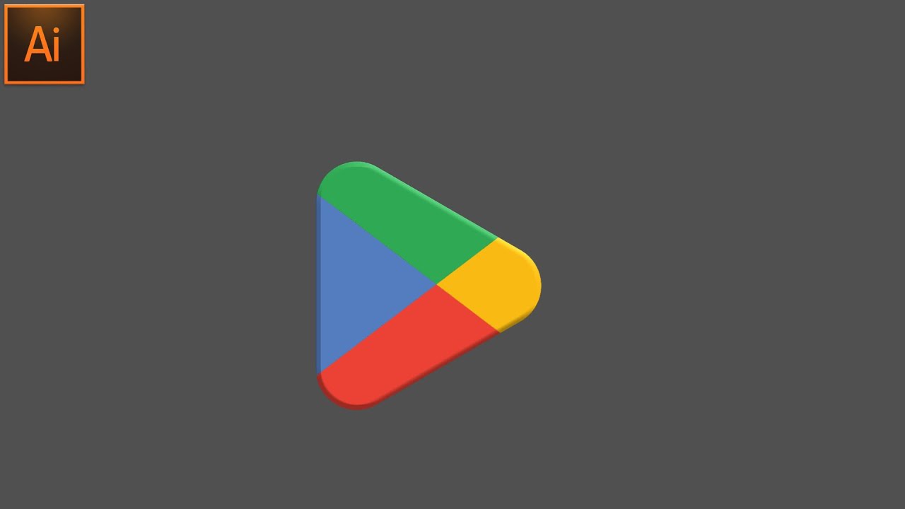 How to create Google Play Store Logo in Illustrator || Graphic Design Tutorial