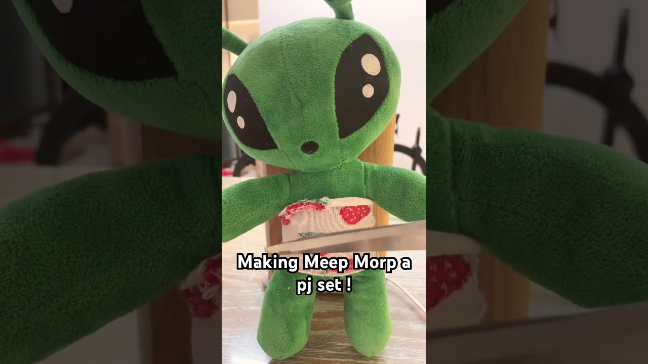 do you think she looks cute in it ? 🍰 #alien #ikeaalien #ikea #kawaii #pj  #strawberry