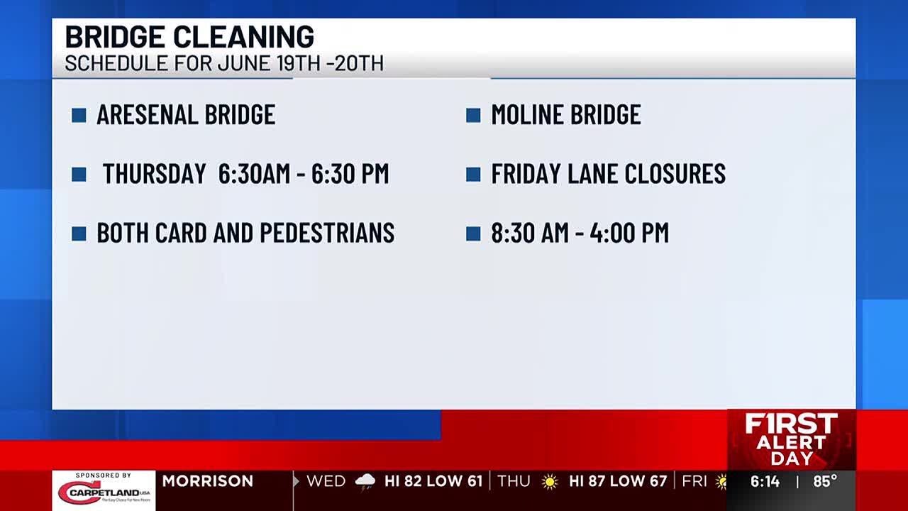 Bridges to close for cleaning