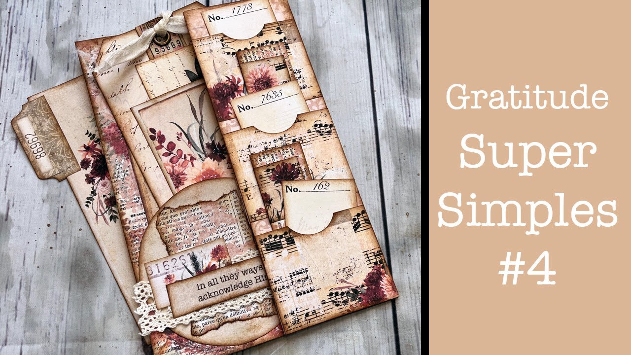 Gratitude Super Simple #4: FULL TUTORIAL for  Thanksgiving/Fall Gratitude Junk Journal Pink Monarch