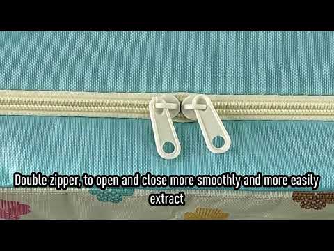 Oxford Quilt Blanket Storage Box Foldable Storage Bag Large Zipper Clothes Organizer Storage Bag Wit