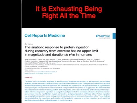 There Is No Maximum Per Meal Protein Intake (Subtitle: It's Exhausting Being Right All the Time)