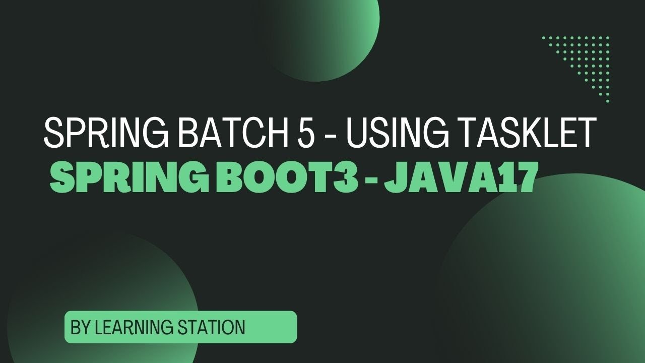 How to write spring batch with tasklet